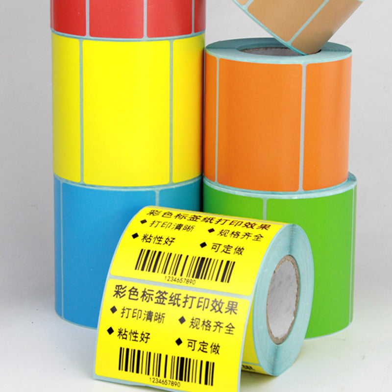Yellow Thermal Label Heat-activated Printable Paper Self-adhesive Stic ...