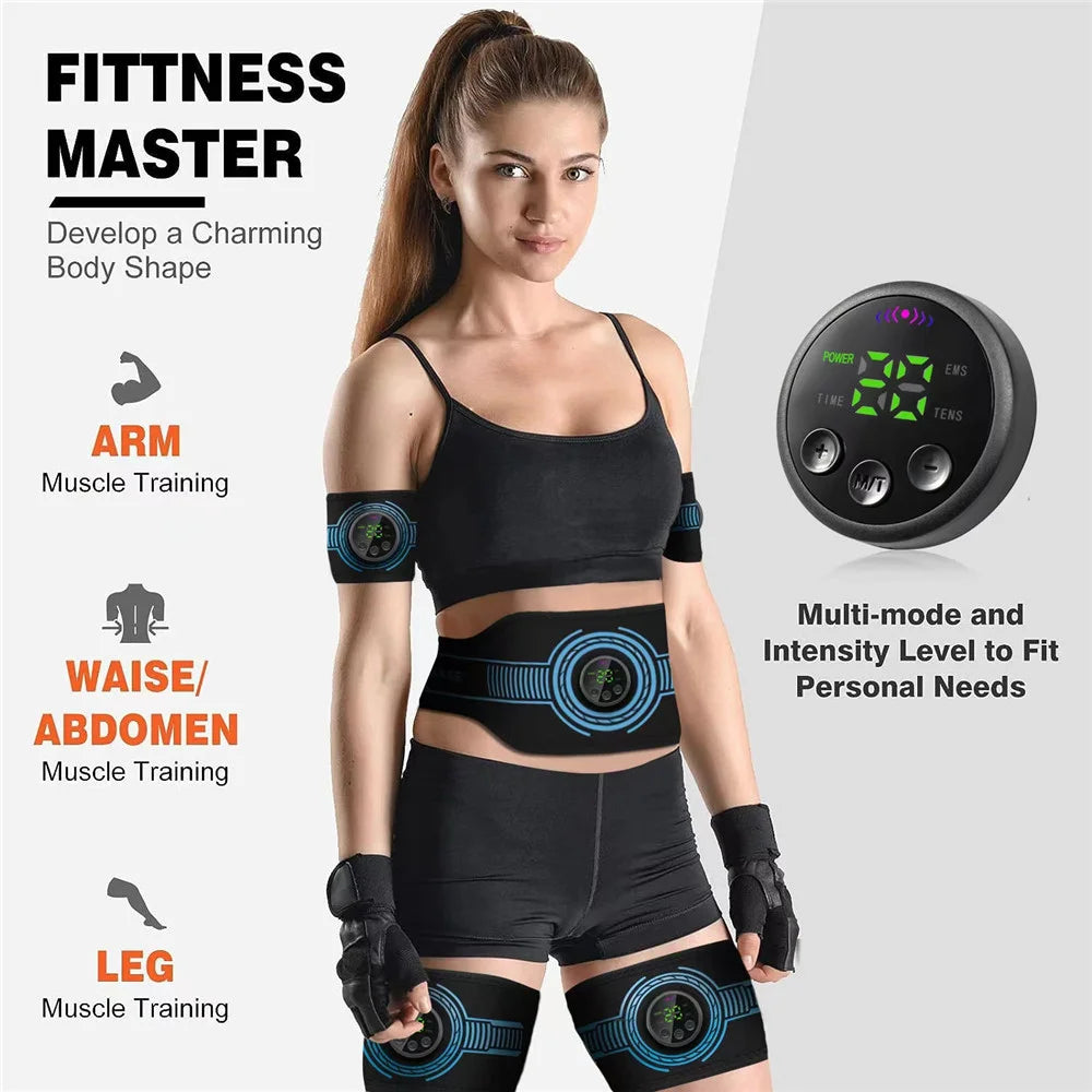 EMS Belt Massage Set Abdominal Fitness Device Intelligent Belt Full Bo ...