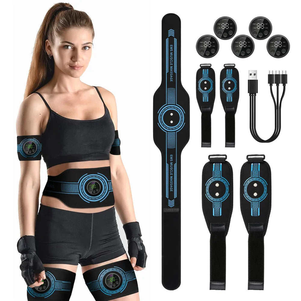 EMS Belt Massage Set Abdominal Fitness Device Intelligent Belt Full Bo ...