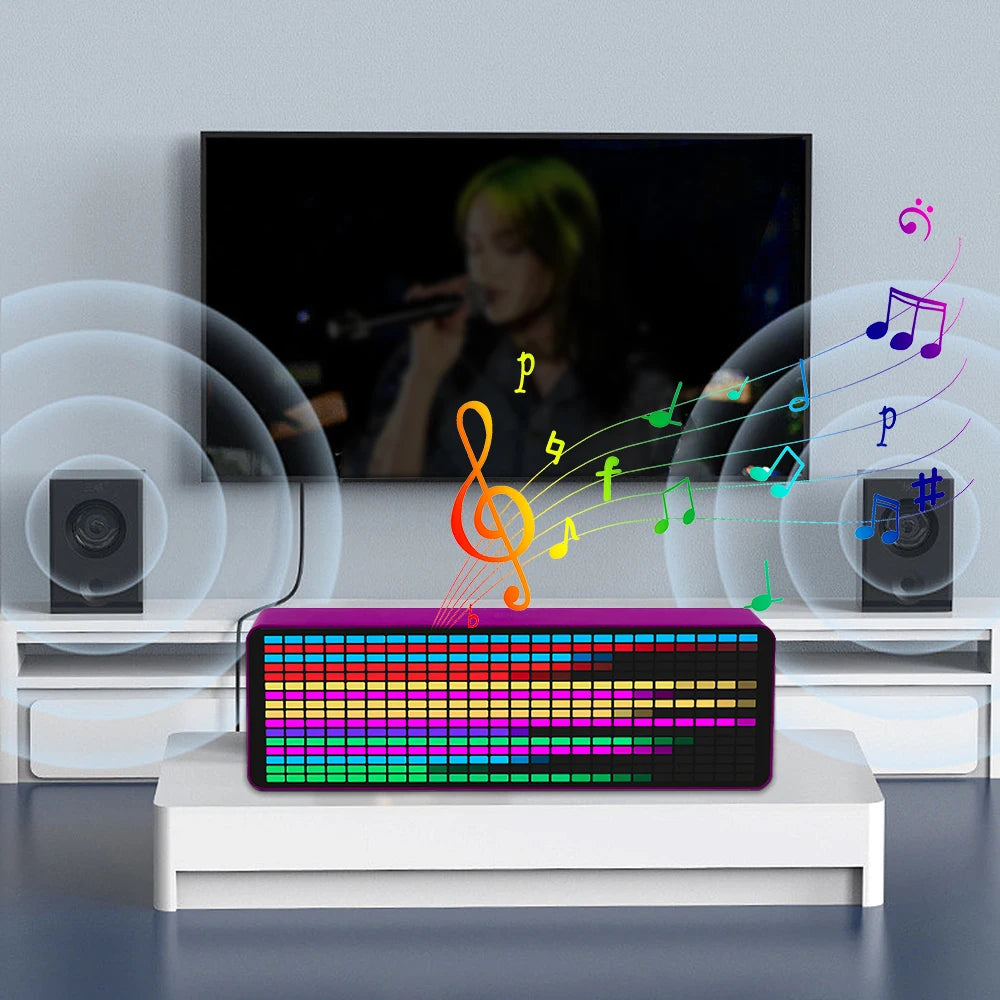 LED Music Spectrum Rhythm Display Voice Control Level Indicator Dazzli ...