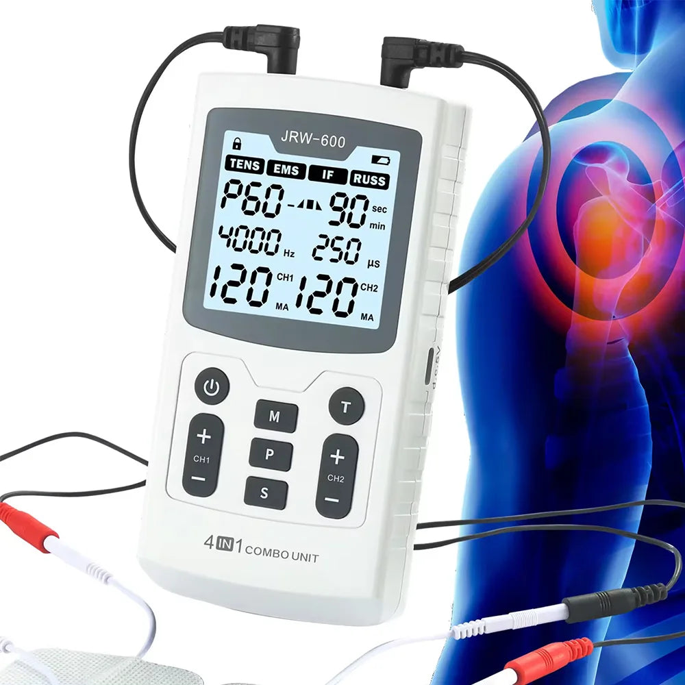 4 In 1 Electric Muscle Stimulator Interferential High-Frequency Physio ...