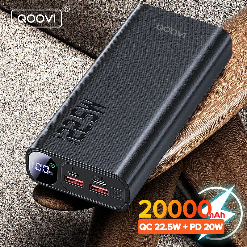 QOOVI Power Bank 20000mAh Portable PD 20W Fast Charging Pover bank Mob ...