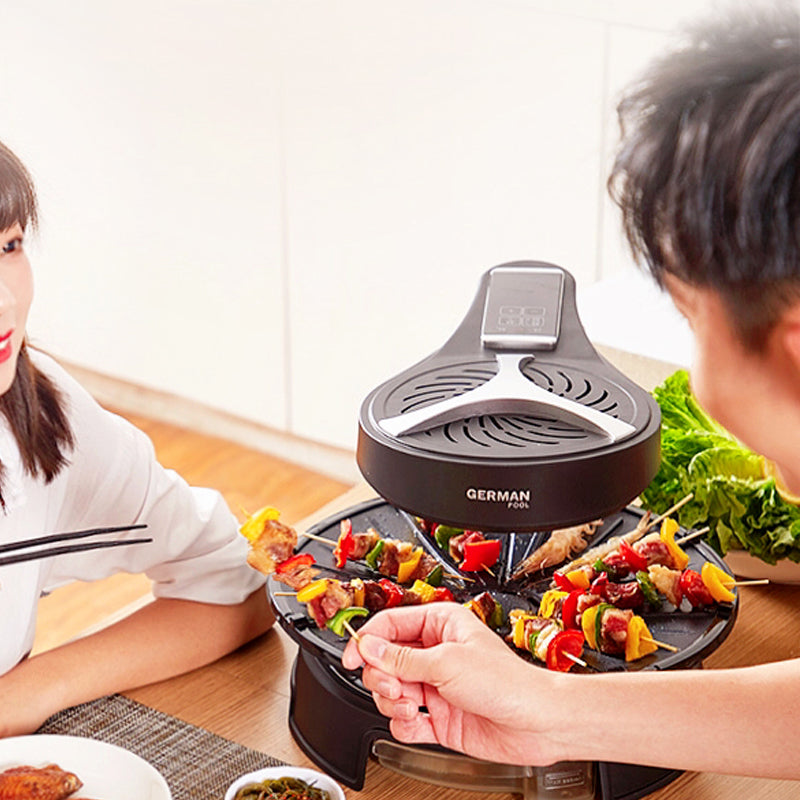 German Pool Electric Grill Smokeless Automatic Rotating BBQ Plate ...