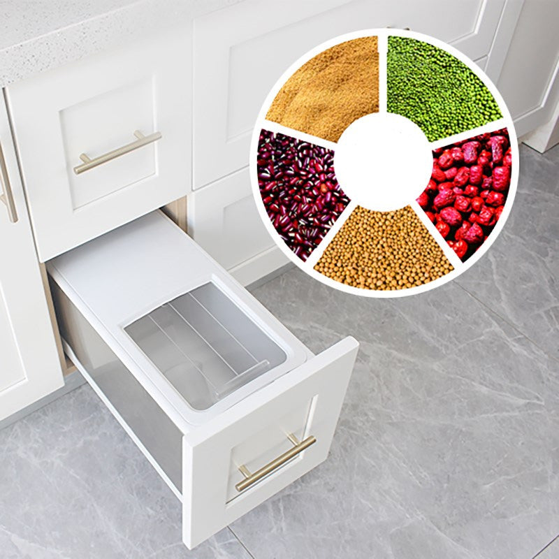 Automatic Built-in Door Drawer Rice Box Bucket Stainless Steel Kitchen ...