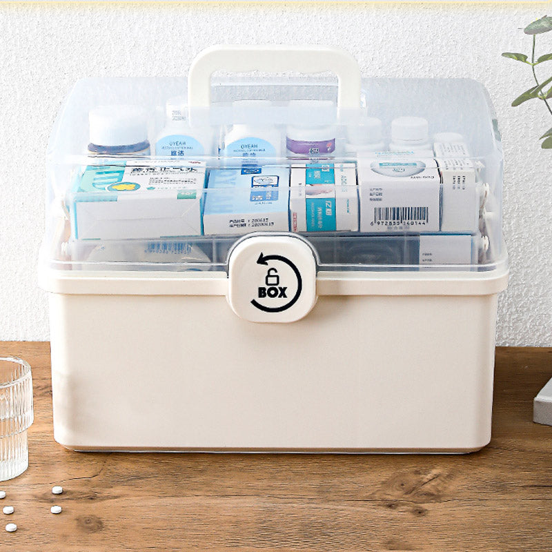 Family Medicine Box with Multi-Layer Storage Organizer for Home and Tr ...