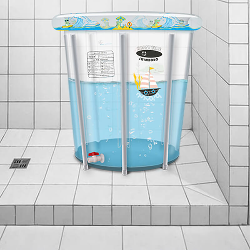 Easy Fold Children Kids Baby Swimming Bucket Pool Batting SWIMBOBO ...