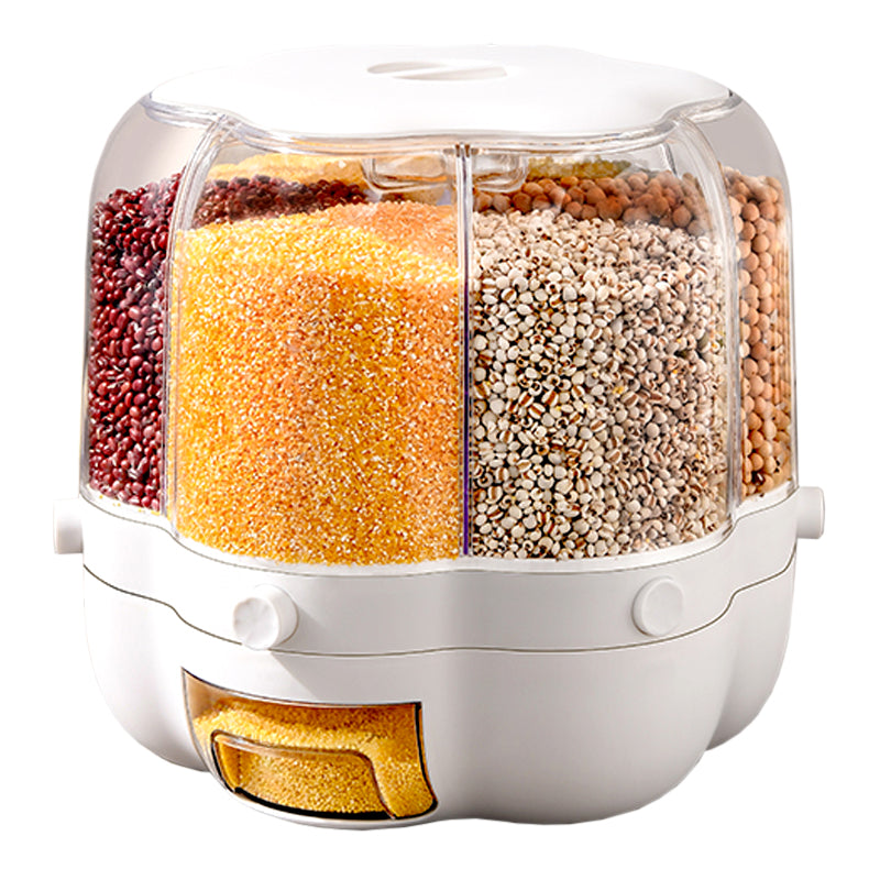 Rotating Grains Storage Box Rice Divider Bucket Sealed Food-grade Cyli ...