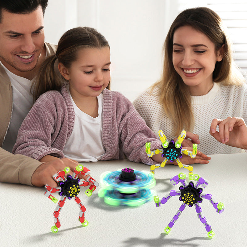 Deformable Transformers Fidget Spinner Children's Rotating Light-emitt ...