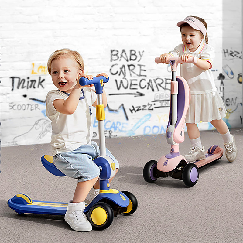 2-in-1 Children's Riding Kids Baby Sliding Scooter Pull-wind Flashing ...