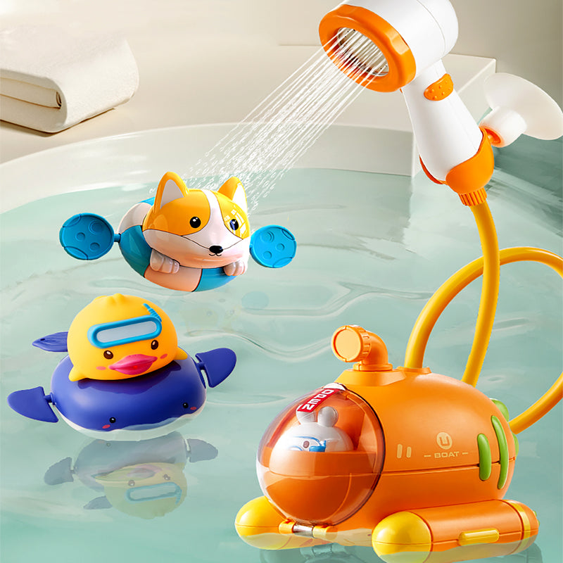 Rechargeable Baby Bath Submarine Shower Bathing Playing Toys Water Spr ...