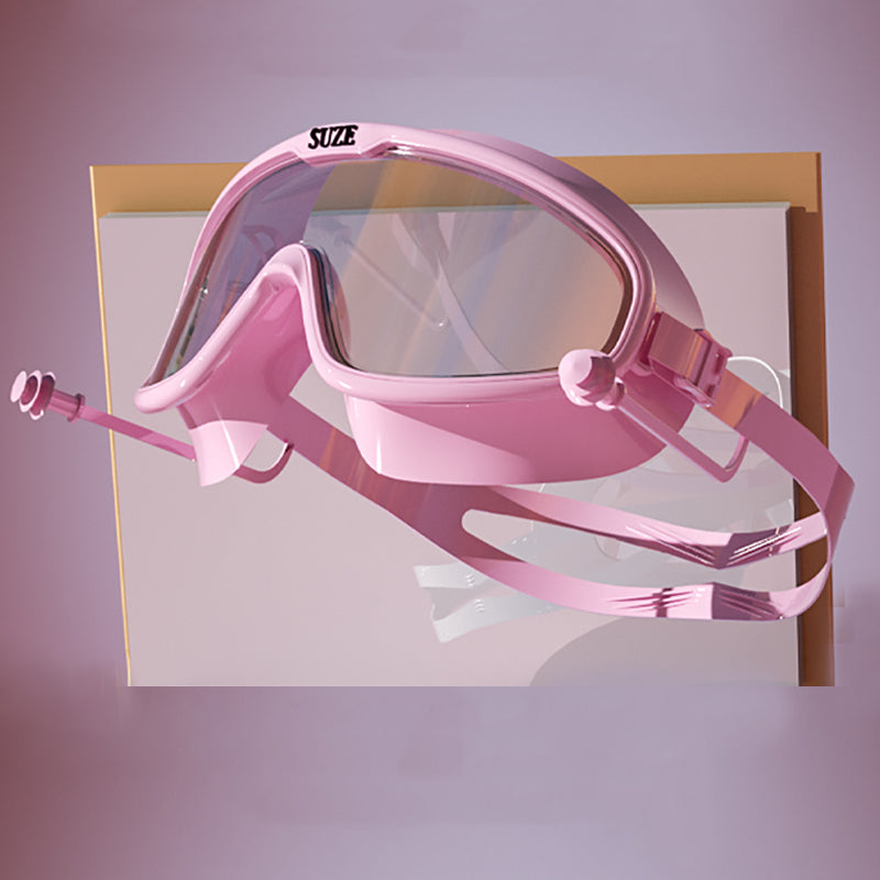 Adult Big frame HD Swimming Goggles Silicone Gasket professional Divin ...