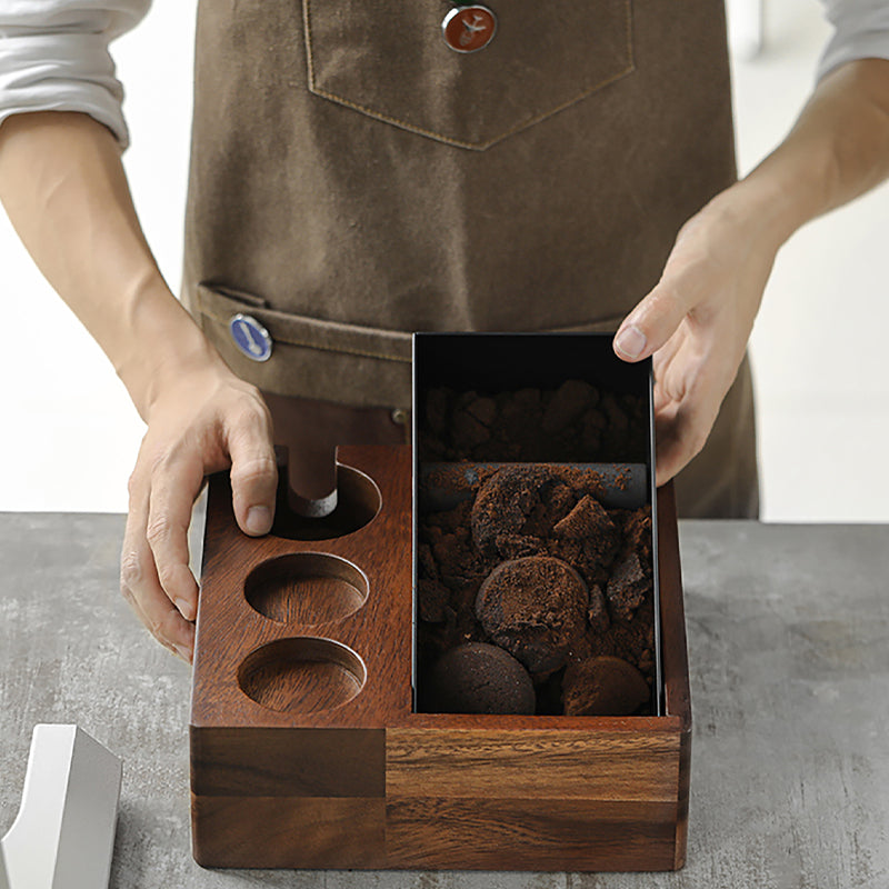 Solid Wood Slag Box Coffee Machine Bar Knock Handle Bracket Powder Sea ...