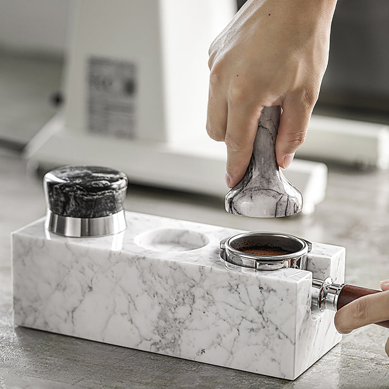 Marble Portafilter Holder Stone Filling Pressing Coffee Powder Presser ...