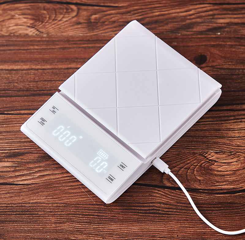 Coffee Timer Electronic Weighing Scale Hand-brewed Beans Battery USB C ...