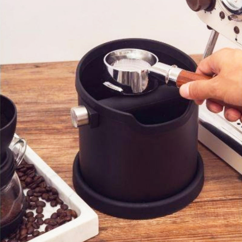 Stainless Steel Coffee Box Wooden Container Barista Ground Coffee Buck ...