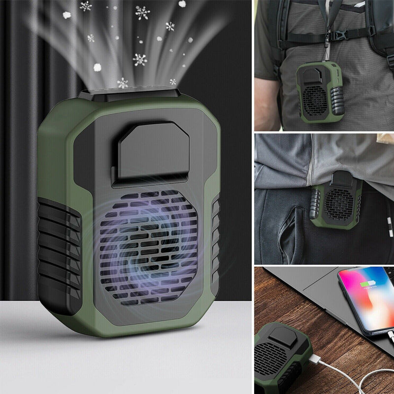 2 in 1 Outdoor Waist-hanging Portable Work Fan Mobile Power Bank Charg ...