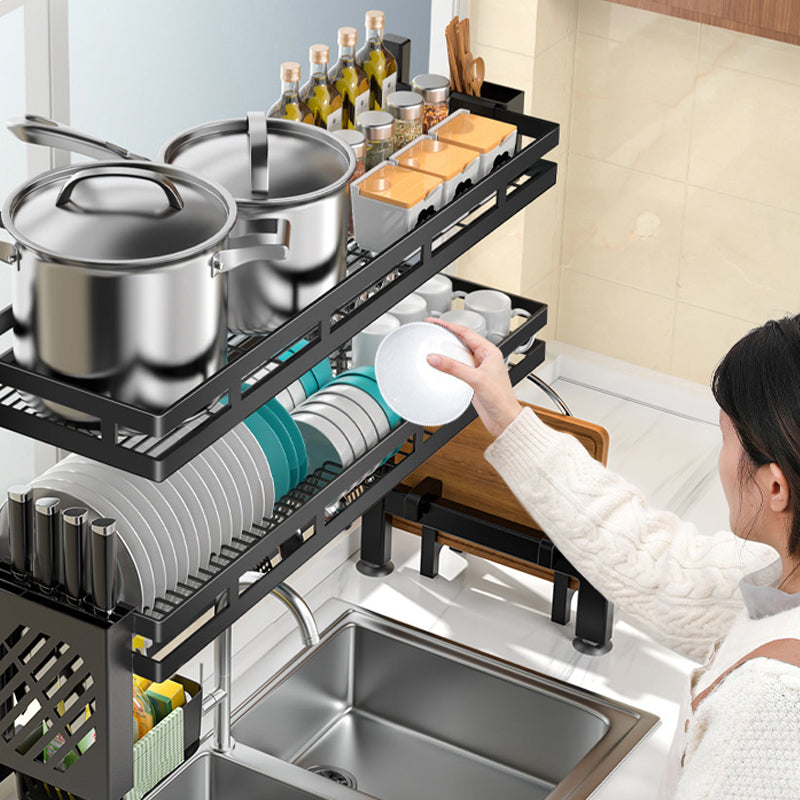 Multi-functional Sink Rack Kitchen Countertop Drain Double-layer Steel ...