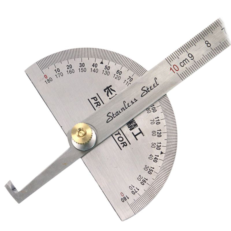 Universal Adjustable Angle Semicircle Scale Steel Protractor Ruler Rot ...