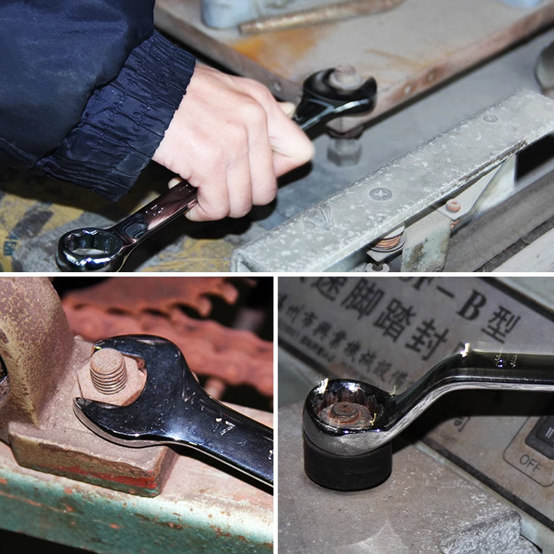 Dual-purpose Metric Plum Blossom Open-end Flat Dual-purpose Wrench Set ...